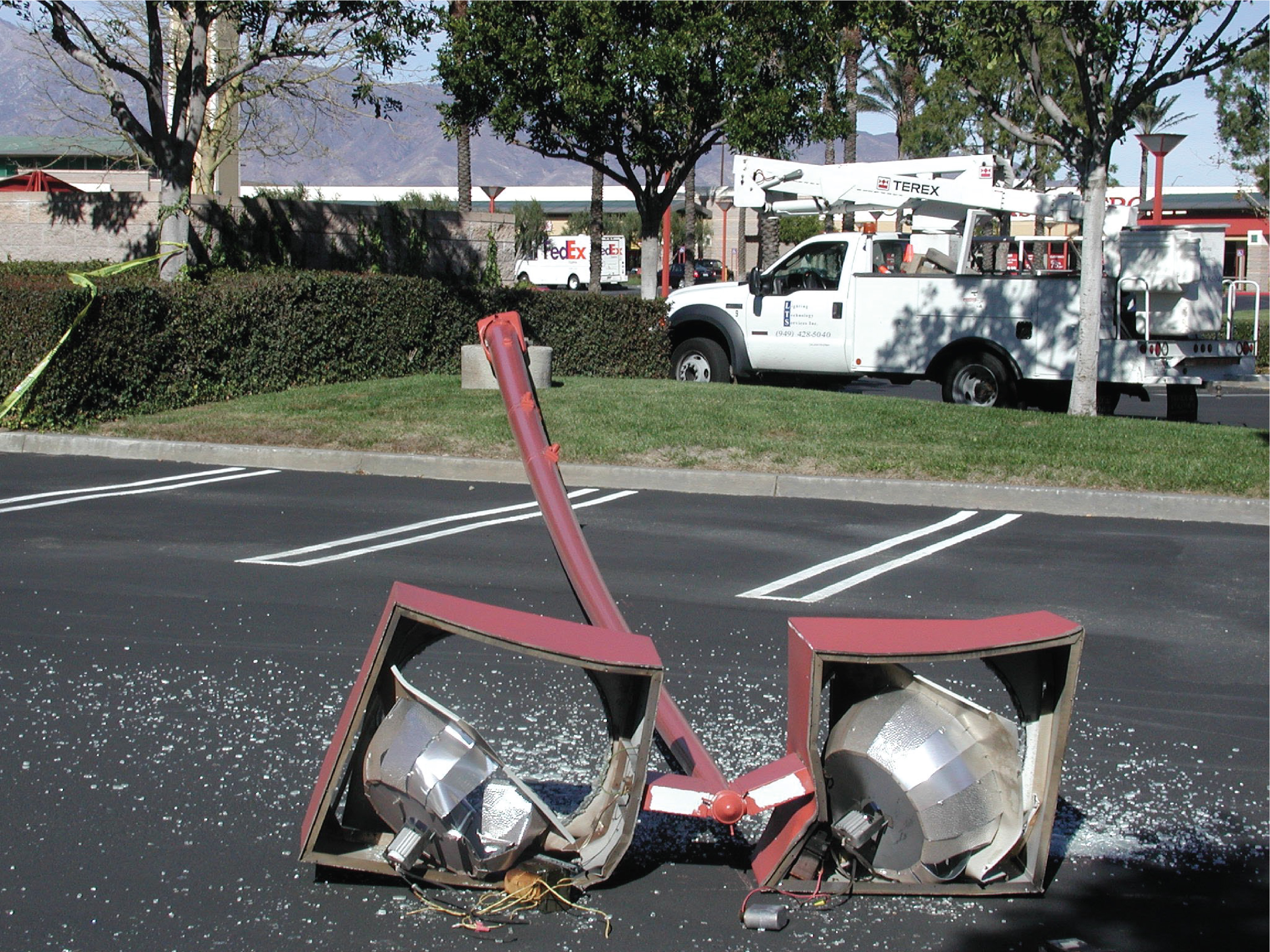 Prevent falling light poles with ultrasonic pole testing